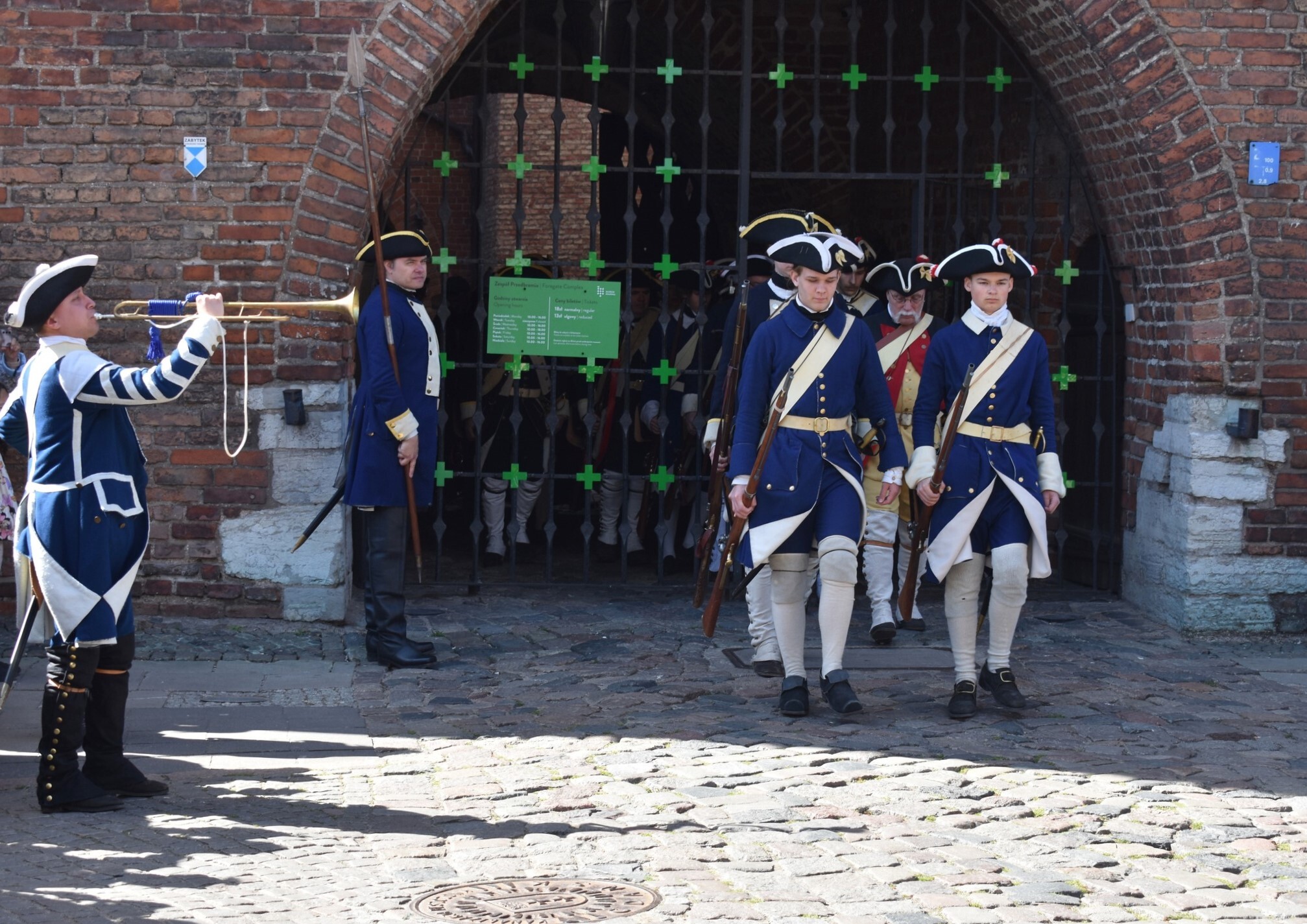 The historic 'Changing of the Guard' in Gdańsk Old Town.