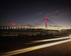 In photos: The Nelson Mandela Bridge lights up