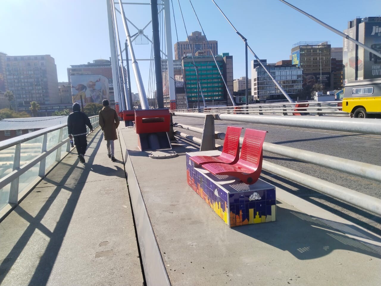 Take a seat: Artist benches on Joburg's landmark Nelson Mandela Bridge