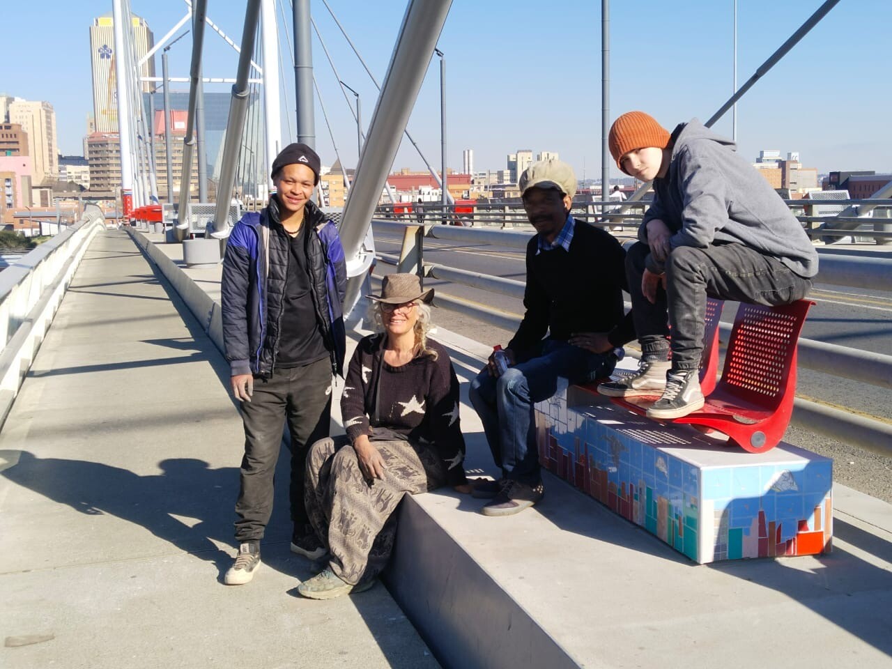 Take a seat: Artist benches on Joburg's landmark Nelson Mandela Bridge